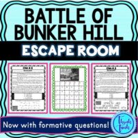 Battle of Bunker Hill ESCAPE ROOM: Revolutionary War - Print & Go ...