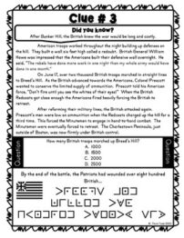 Battle of Bunker Hill ESCAPE ROOM: Revolutionary War - Print & Go ...