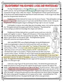 Enlightenment Color by Number and Text Marking : Locke and Montesqueiu ...