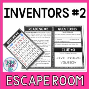 Inventors and Inventions #2 Escape Room Activity - Think Tank Teacher