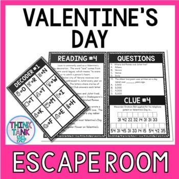 Valentine's Day Escape Room Activity - Think Tank Teacher