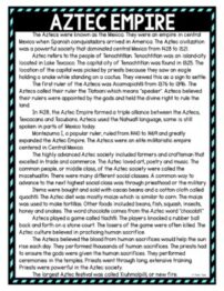 Aztec Empire DIGITAL Reading Passage and Questions - Self Grading