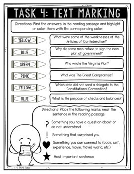 Constitutional Convention Reading Comprehension - Close Reading