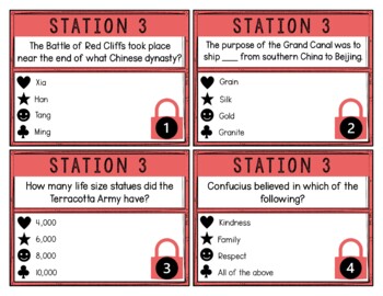 Ancient China Breakout Activity - Task Cards Puzzle Challenge