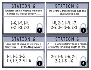 Ancient China Breakout Activity - Task Cards Puzzle Challenge
