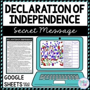 Declaration of Independence Secret Message Activity For Google Sheets™