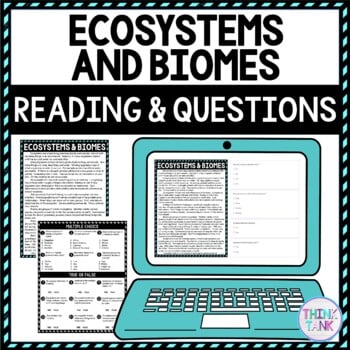 Ecosystems and Biomes DIGITAL Reading Passage & Questions Self Grading ...
