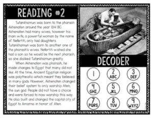 King Tut - Ancient Egypt Reading Comprehension and Puzzle Escape Room ...