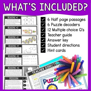 Genetics and DNA Reading Comprehension and Puzzle Escape Room - Think ...