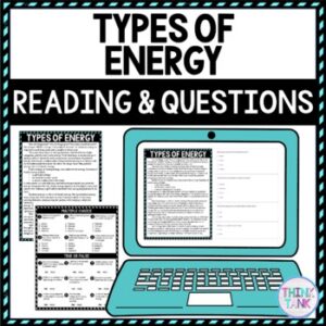 Types of Energy DIGITAL Reading Passage & Questions Self Grading ...