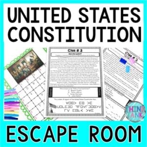 U.S. Constitution ESCAPE ROOM Activity! Constitution Day - Reading ...