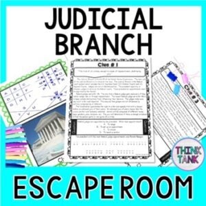 Judicial Branch ESCAPE ROOM: Supreme Court, U.S. Constitution - Think ...