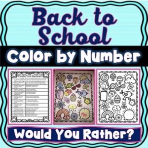 Back to School About Me Color by Number - Would You Rather or Doodle Me ...