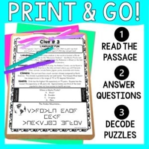 South America ESCAPE ROOM! Continents and Geography - NO PREP, PRINT ...
