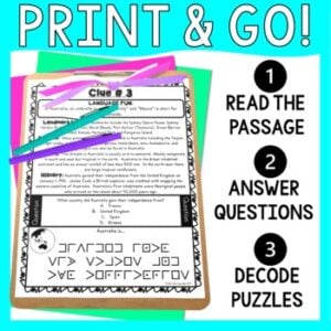 Australia ESCAPE ROOM! Continents and Geography - NO PREP, PRINT & GO ...