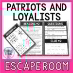 Patriots and Loyalists Escape Room Activity - Revolutionary War - Think ...