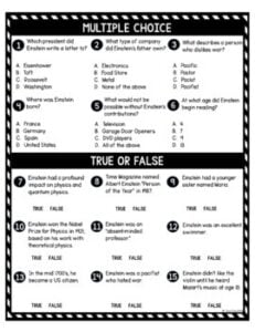 Albert Einstein DIGITAL Reading Passage and Questions - Self Grading ...