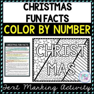 Christmas Fun Facts Color by Number, Reading Passage and Text Marking