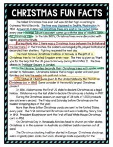 Christmas Fun Facts Color by Number, Reading Passage and Text Marking