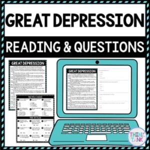 Great Depression DIGITAL Reading Passage and Questions - Self Grading ...