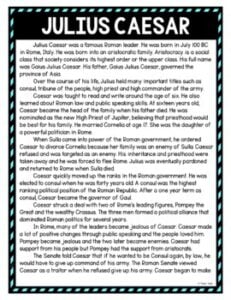 Julius Caesar DIGITAL Reading Passage and Questions - Self Grading ...