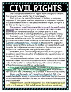 Civil Rights Color by Number, Reading Passage and Text Marking