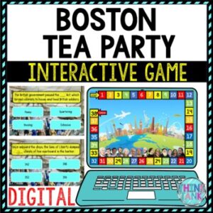 Boston Tea Party Review Game Board | Digital | Google Slides