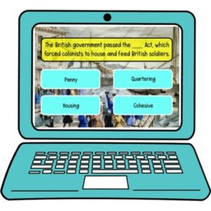 Boston Tea Party Review Game Board | Digital | Google Slides