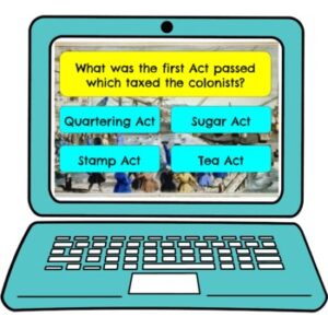 Revolutionary War Causes Review Game Board | Digital | Google Slides