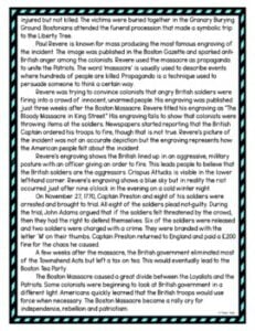 Boston Massacre DIGITAL Reading Passage and Questions - Self Grading ...