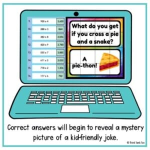 Multiplication - 3 digit x 1 digit - Math Mystery Picture Reveal - Joke ...