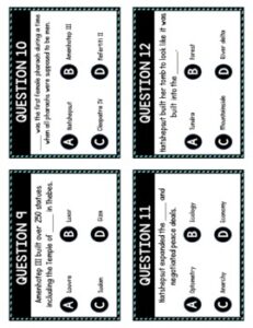 Ancient Egypt Task Cards Review Game Activity | Ancient History