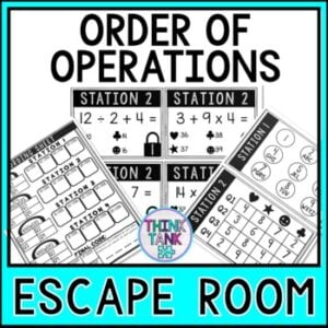 Order of Operations Escape Room | Without Parentheses | Math Activity