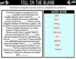 Solar System DIGITAL Interactive Notebook | Choice Board