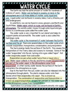 Water Cycle Color by Number, Reading Passage and Text Marking