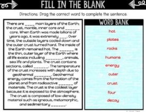 Layers of the Earth DIGITAL Interactive Notebook | Choice Board