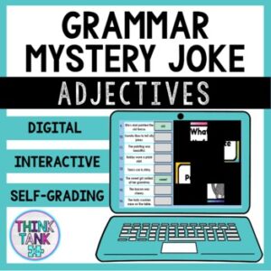 Adjectives Activity - Grammar Mystery Picture Reveal - Joke - Digital