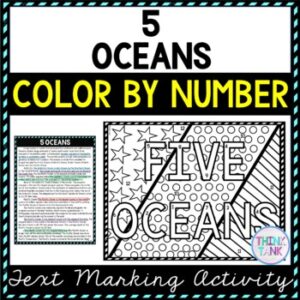 Oceans Color by Number, Reading Passage and Text Marking