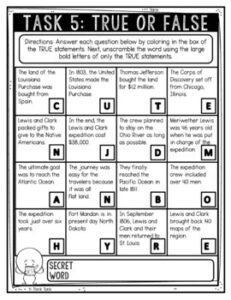 Lewis and Clark Reading Comprehension Challenge - Close Reading