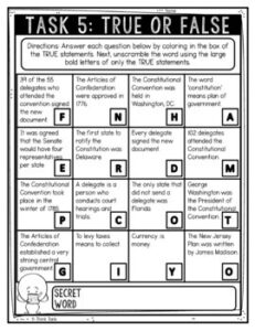 Constitutional Convention Reading Comprehension - Close Reading