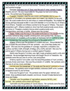 Greek Mythology Color by Number, Reading Passage and Text Marking
