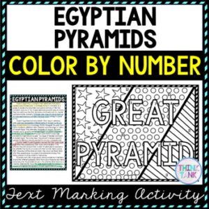 Egyptian Pyramids Color by Number, Reading Passage and Text Marking