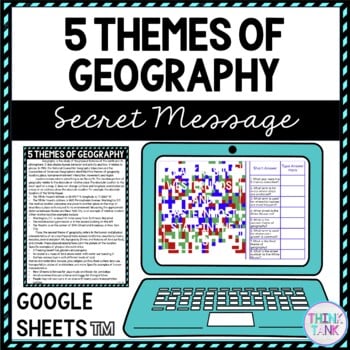 5 Themes of Geography Secret Message Activity For Google Sheets™