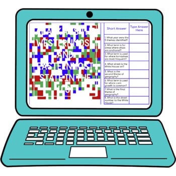 5 Themes of Geography Secret Message Activity For Google Sheets™