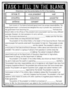 Executive Branch Reading Comprehension Challenge - Close Reading