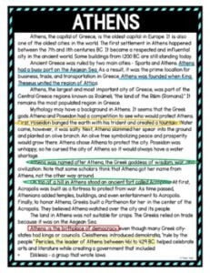 Athens Color by Number, Reading Passage and Text Marking