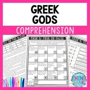 Greek Gods Reading Comprehension Challenge - Close Reading