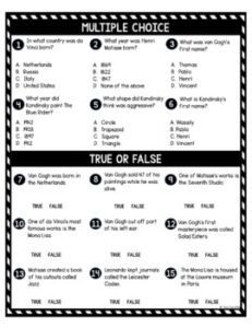 Famous Artists #1 DIGITAL Reading Passage & Questions Self Grading