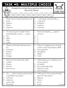 Immune System Thinktivity™ Reading Comprehension - Human Body