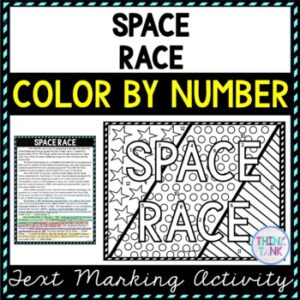 Space Race Color by Number, Reading Passage and Text Marking